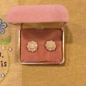 Jewelry | Hello Diamond And 18 Carat Gold Button Earrings | Poshmark